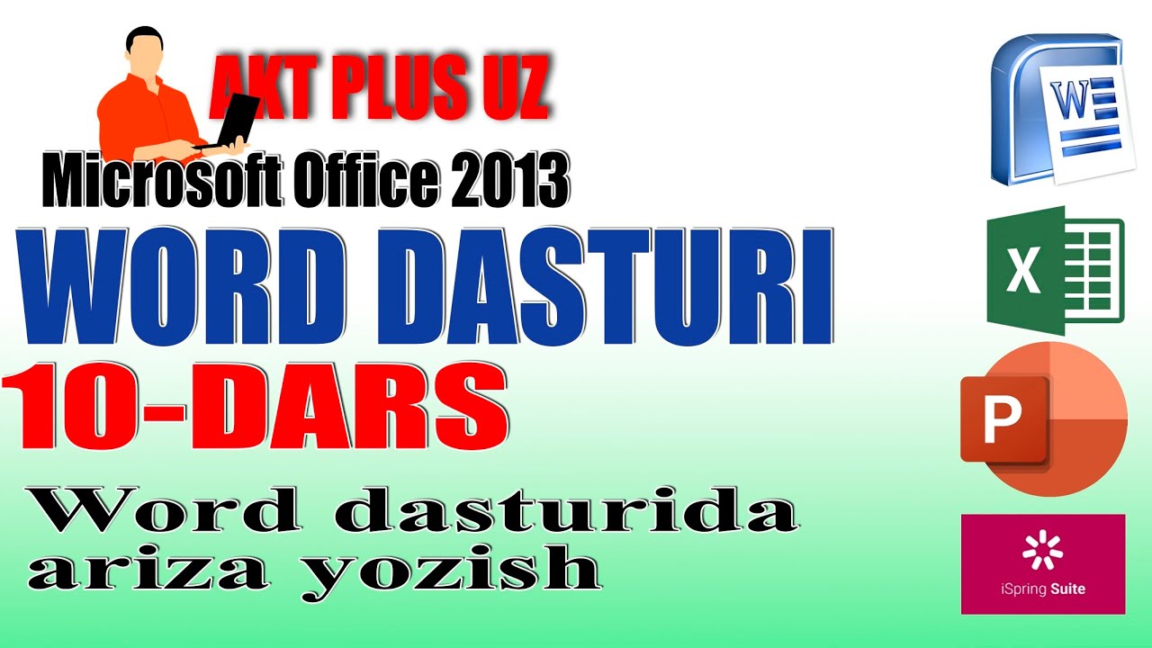 Microsoft Word | 10-dars word dasturida ariza yozish - YouTube