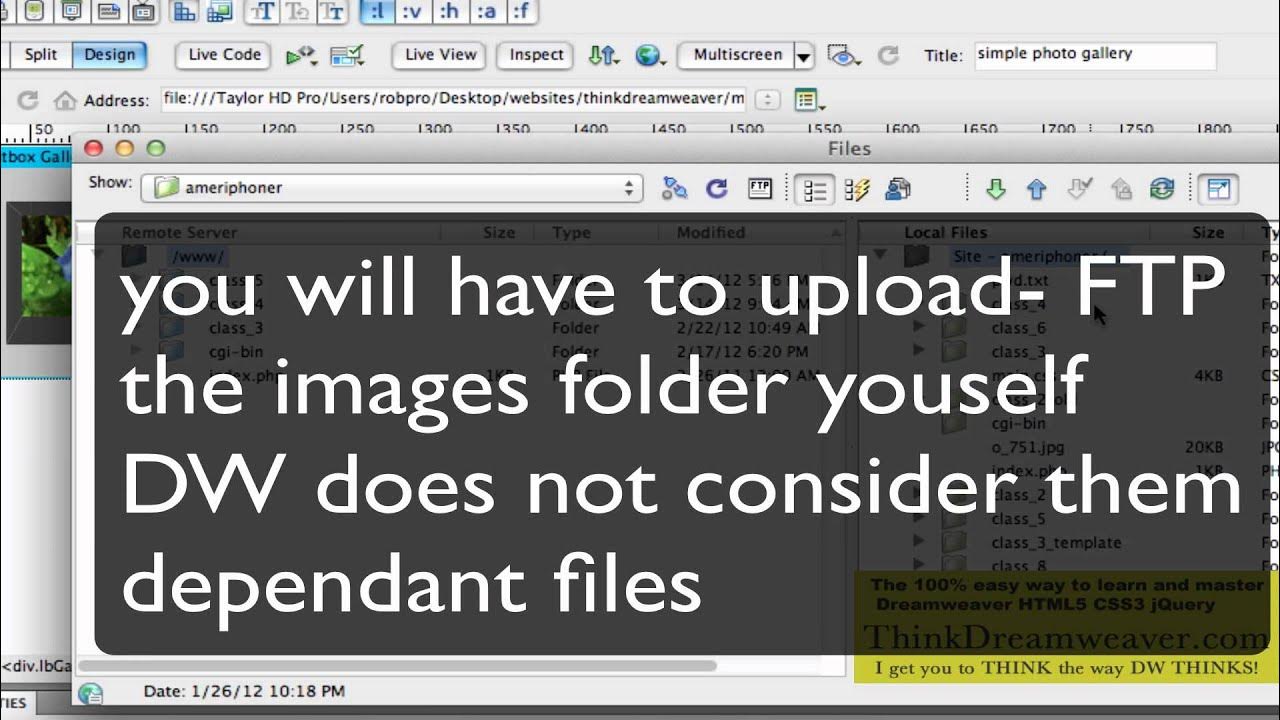 Dreamweaver CSS5.5 HTML5 CSS3 how to build a jQuery interactive rich photo gallery tutorial ...