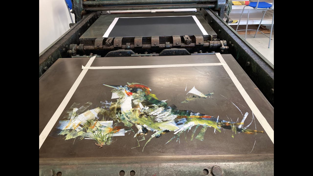 Monoprinting on an Offset Litho Press - YouTube