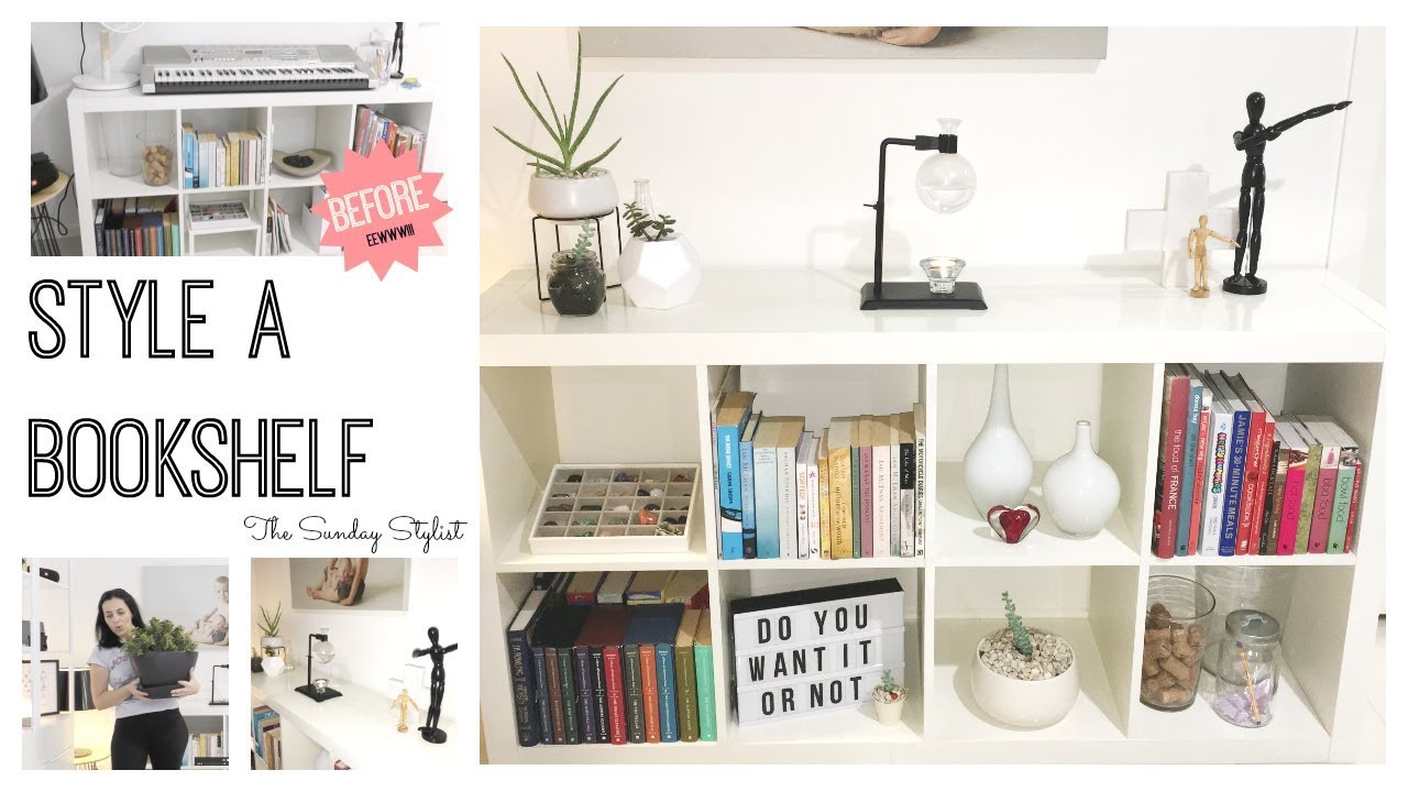 SPEED CLEAN & DECORATE WITH ME - HOW TO STYLE A BOOKSHELF || THE SUNDAY ...