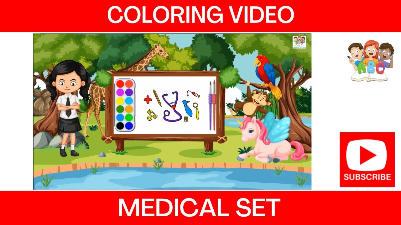 Medical set Drawing, painting and coloring for kids & Toddlers Drawing ...