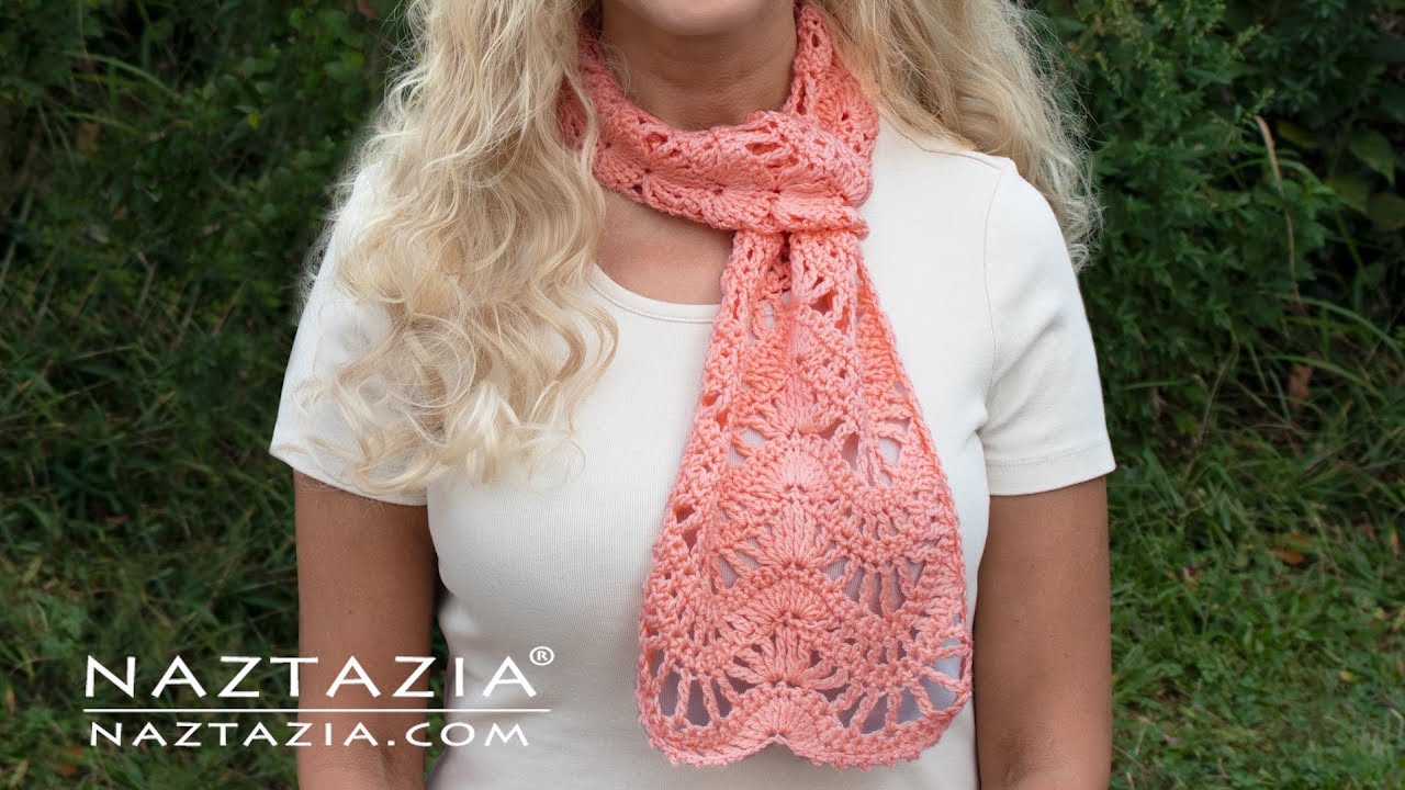 HOW to CROCHET ANNIVERSARY SCARF by Naztazia - YouTube