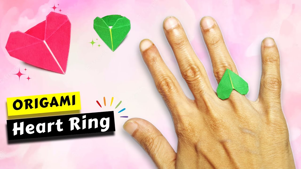 Make Four Origami HEART RINGS 💍 With Only ONE SQUARE PAPER! | Paper ...