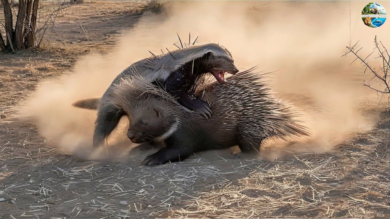 Honey Badger vs Porcupine: Impaled by 100s of Quills and KEEPS FIGHTING ...
