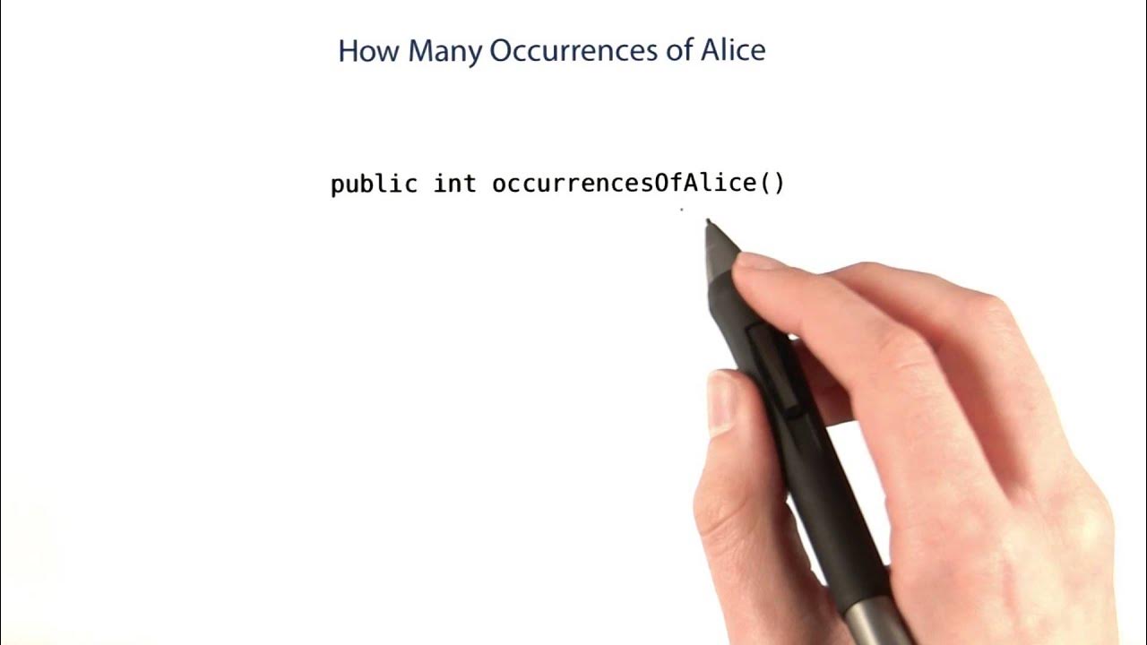 Occurrence of Alice - Intro to Java Programming - YouTube