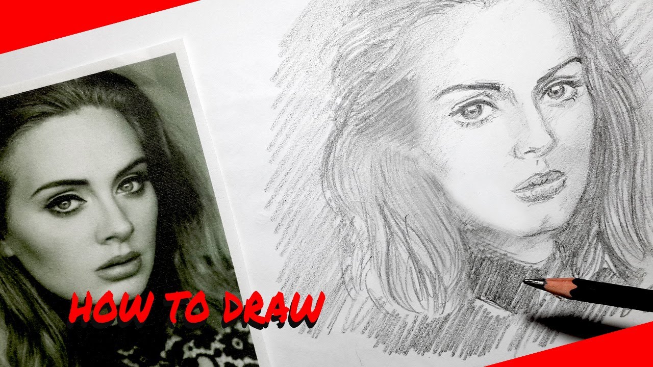 Como DIBUJAR a ADELE paso a paso | sin metodo loomis😄 - YouTube