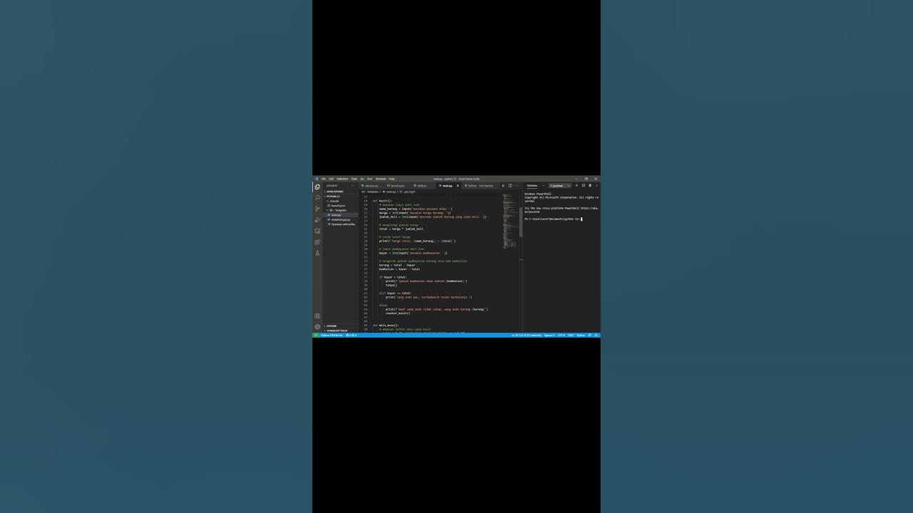 Program python perhitungan kasir dan kalkulator (Marchimal Zulfian Dito ...