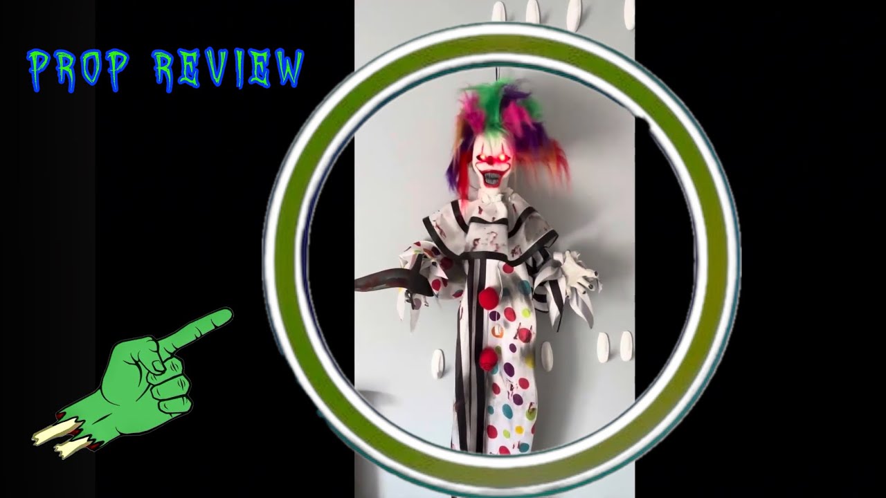 Aroma Halloween hanging head turning rainbow clown review! - YouTube