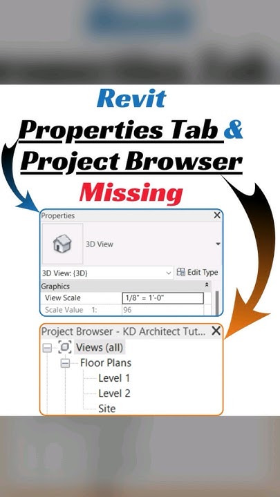 Revit properties tab and project browser missing #shorts #revit #architecture #tutorial - YouTube