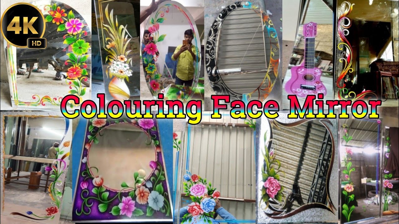 Face Mirror Design Colour Etching || Face Mirror Design Colouring ...
