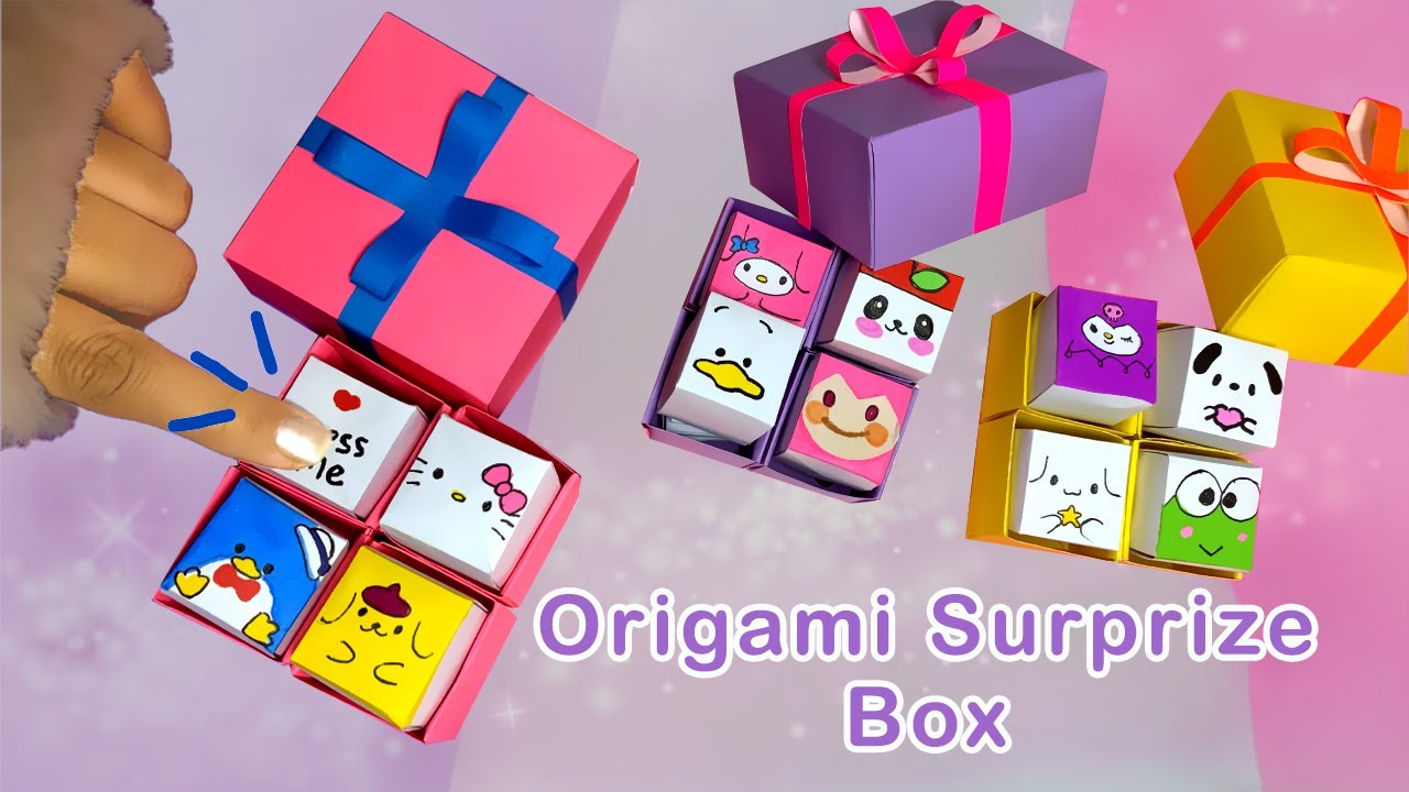 Hello Kitty Origami Surprise Box: Step-by-Step Tutorial with Pop-Up ...