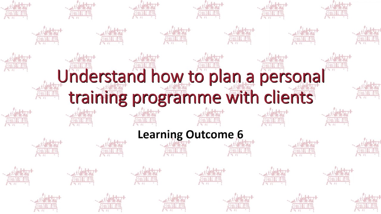 Level 3 Personal Training Unit 3 LO6 Understand how to plan a personal ...
