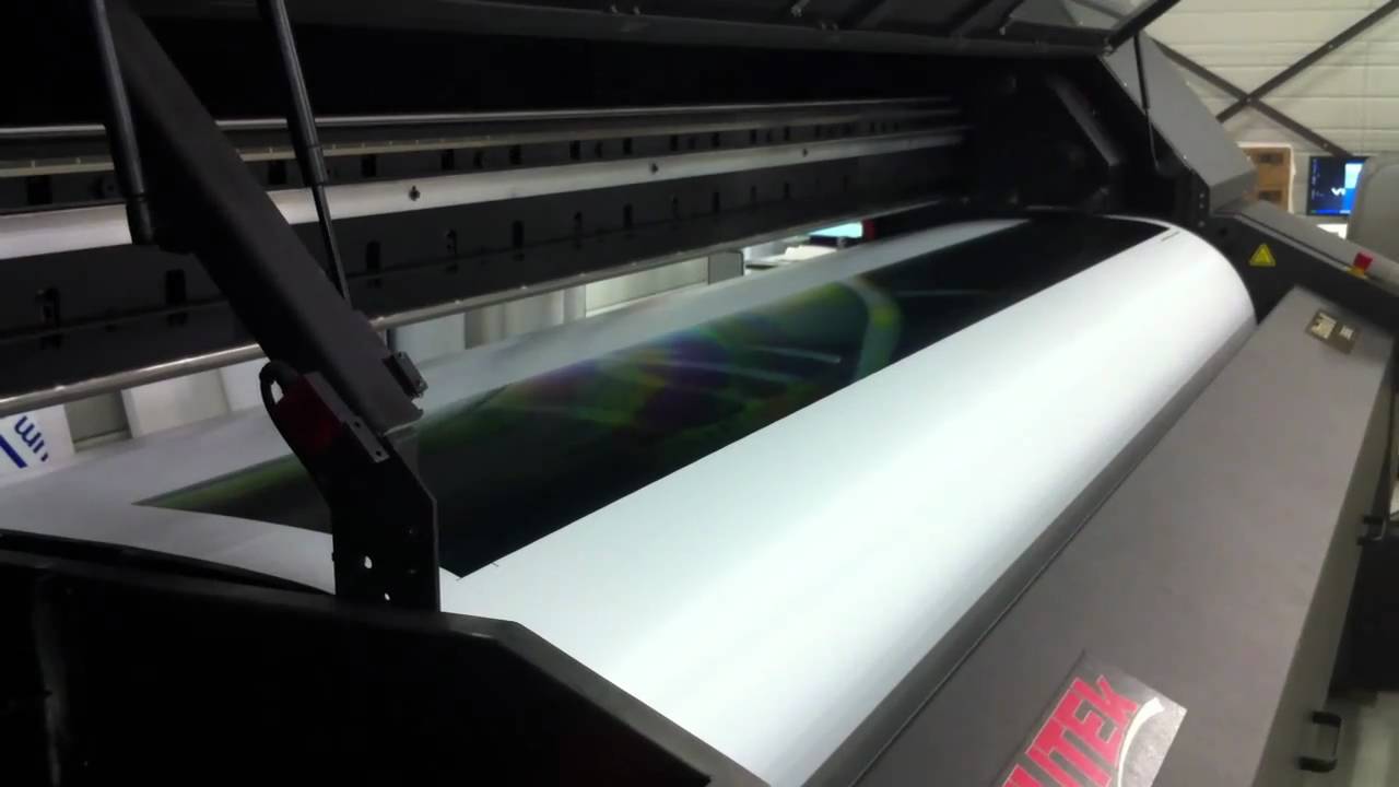 Vutek SC 3360 - impression sur bâche - YouTube