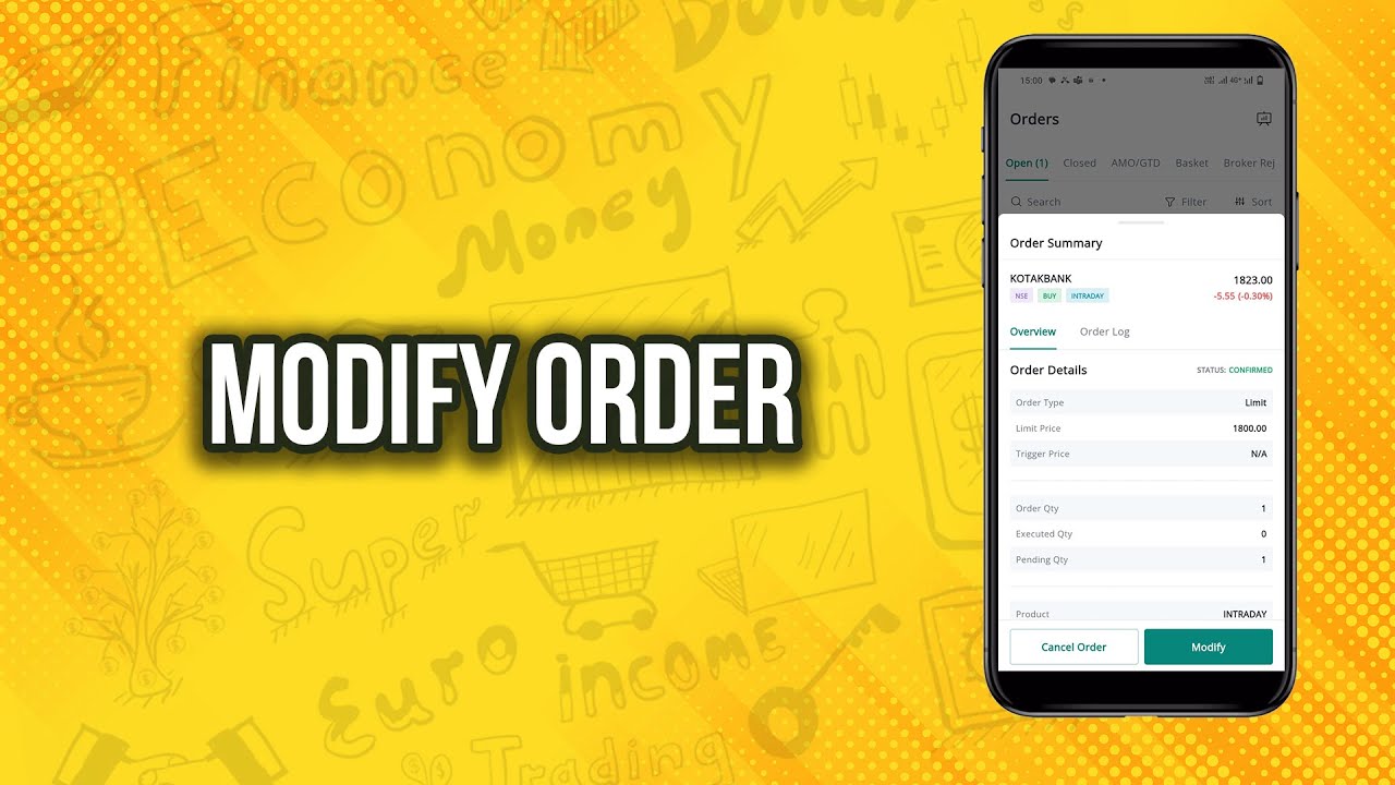 How to Modify Order | Order Book | Flip Mobile | Geojit - YouTube