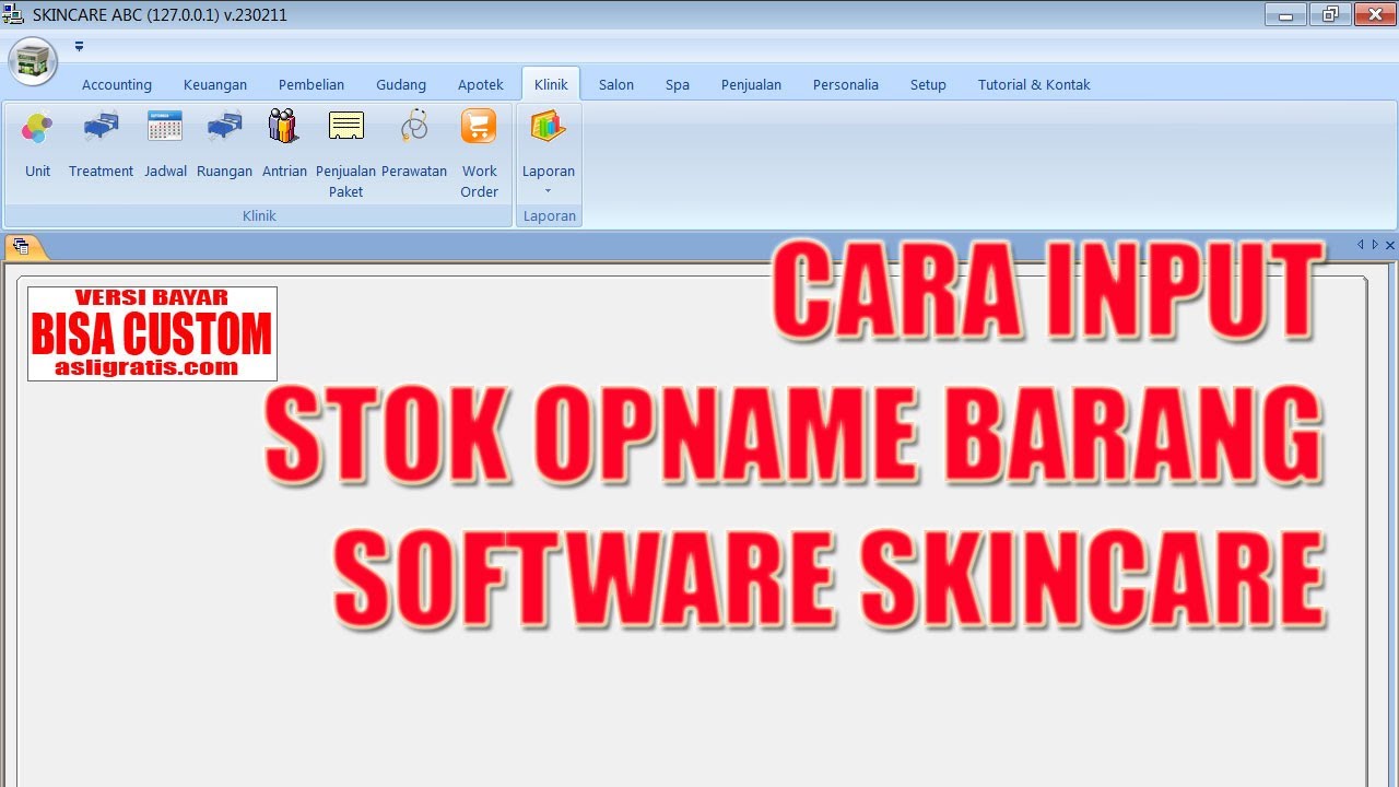 CARA INPUT STOK OPNAME BARANG SOFTWARE SKINCARE - YouTube