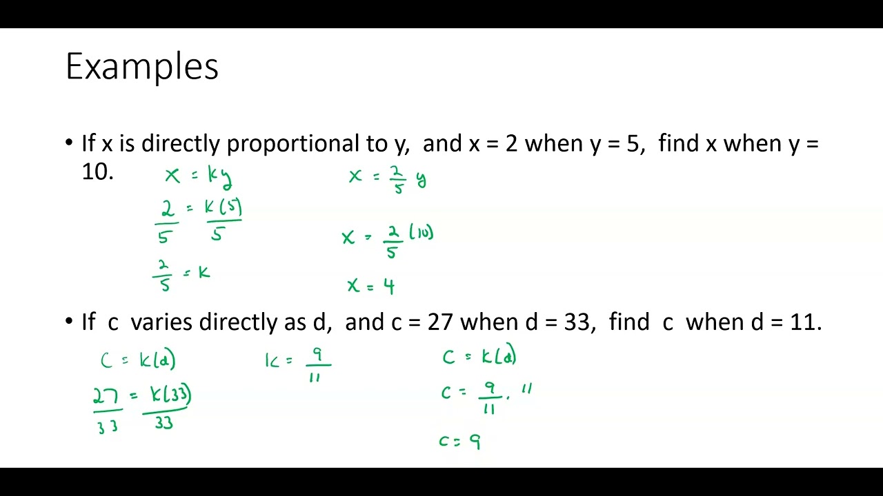 Section 7.7: Proportions and Variation - YouTube