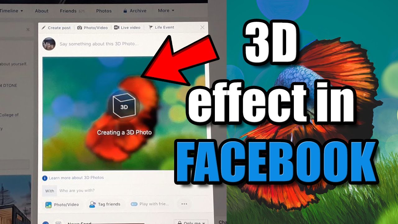 How to add your photo with 3d effect in facebook - YouTube