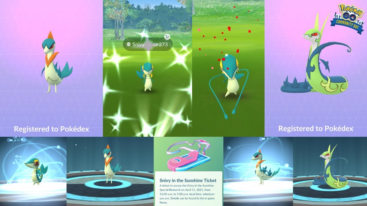 SHINY SNIVY COMMUNITY DAY In Pokémon Go 2021 - YouTube