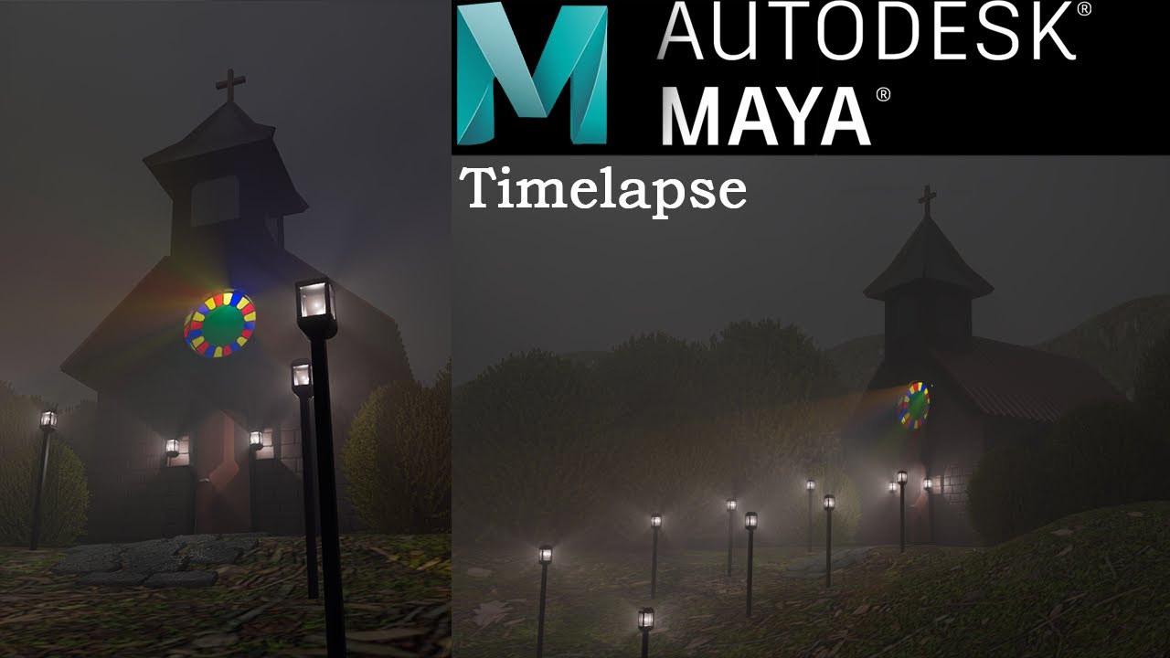 Timelapse of modeling a church in Autodesk Maya - YouTube