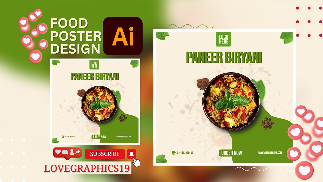 Illustrator tutorial | food poster design| graphic design - YouTube