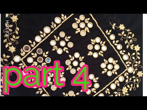 mirror work neck design|mirror work shirt design|gota work dress design ...