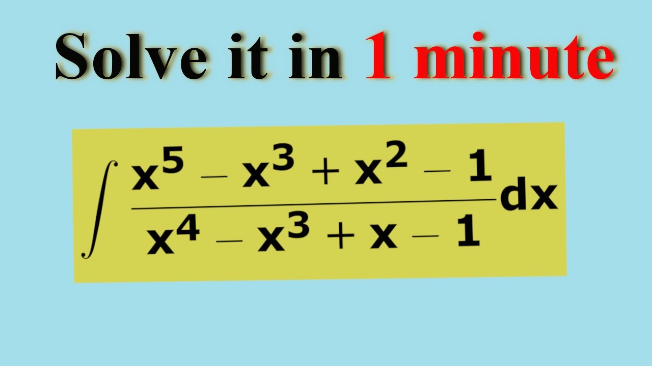 Try to solve it in a minute | Daily integral problem 26 - YouTube