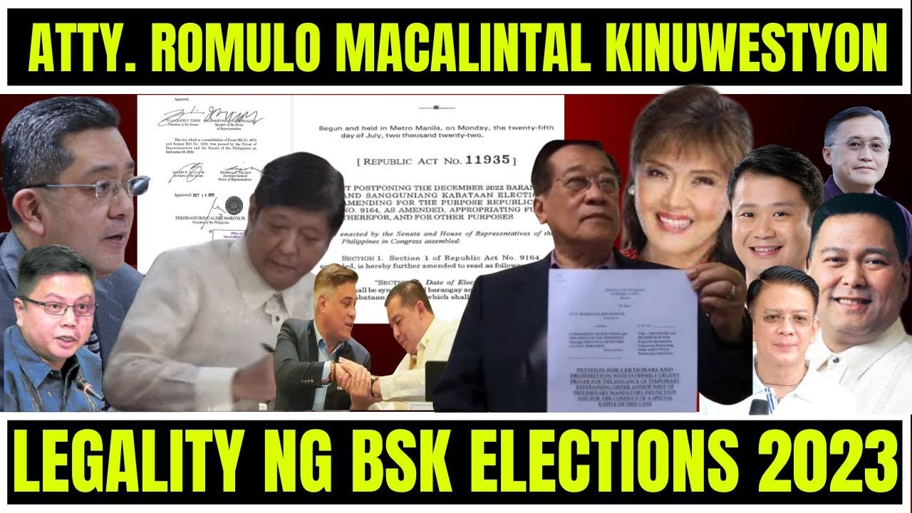Atty. Romulo Macalintal kinuwestiyon sa SC ang legalidad ng BSK ...