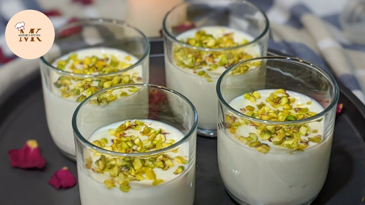 Mahalabia | Quick middle eastern dessert | Milk pudding recipe ...