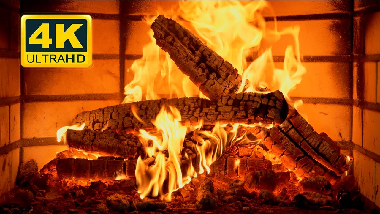 🔥 Cozy Night by the Fireplace 4K (12 HOURS). Fireplace Ambience with ...