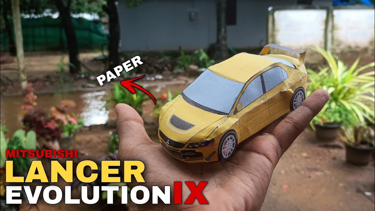 Lets make a LANCER EVOLUTION 9 with paper | Papercraft lancer evo 9 ...