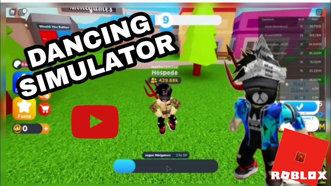 Jogando DANCING SIMULATOR no ROBLOX (simulador de dança) - YouTube