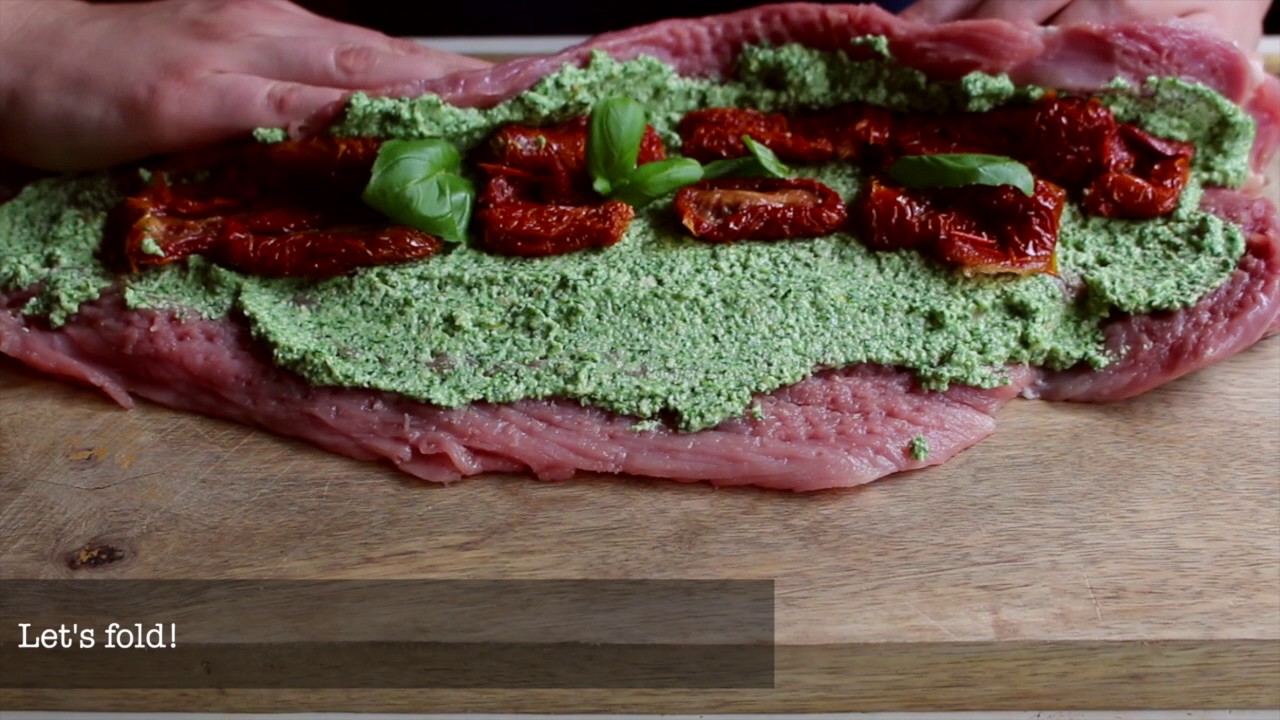 How to butterfly, stuff & roll pork steak/loin - YouTube