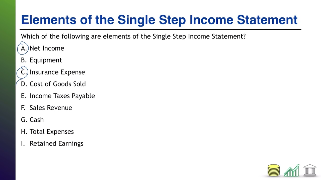 Practice Problem IS 01 Elements Of The Single Step Income Statement Practice Problem IS 01 Elements Of The Single Step Income Statement