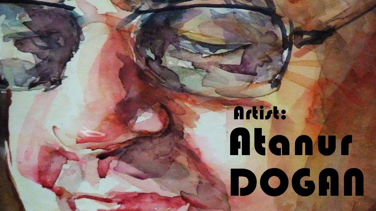 Atanur DOĞAN Watercolor Portrait Demonstration Slayt Show step by step ...