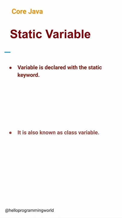 Static Variable 18 Corejava Youtube