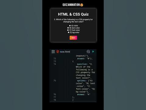 Quiz animation #html#css#webdevelopment #begginers #coding #programming #learn #shorts - YouTube