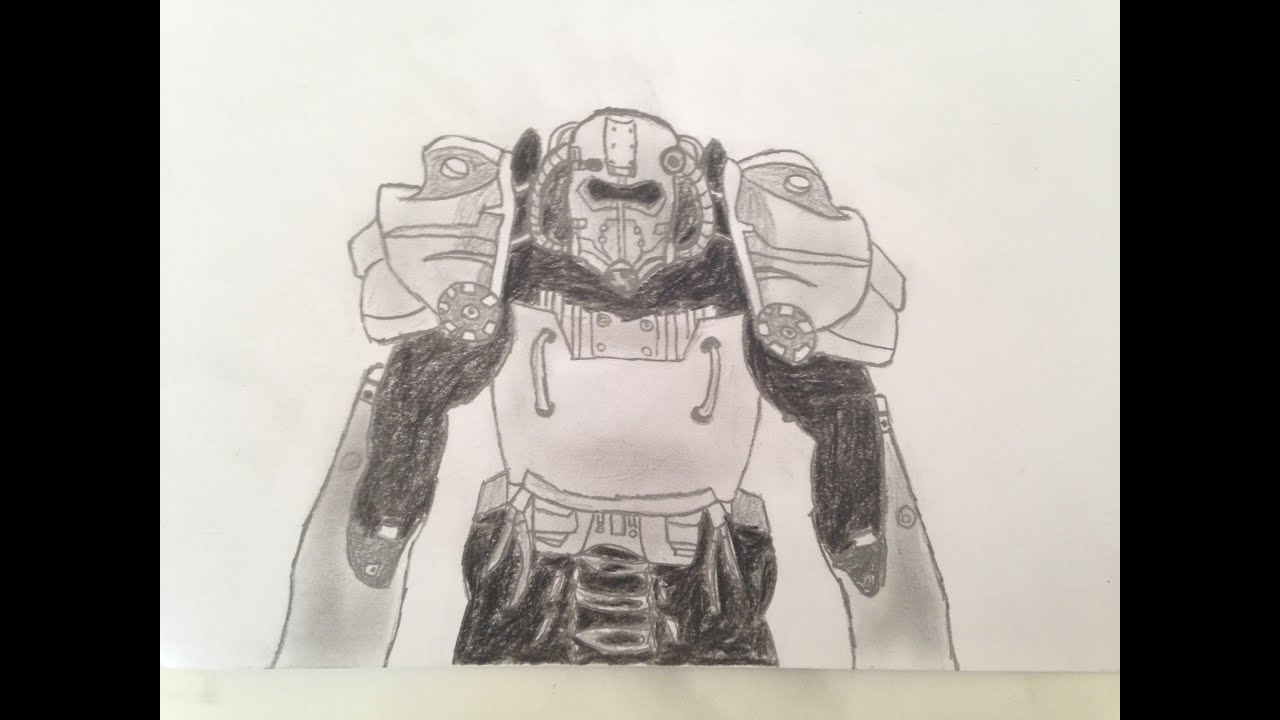 Speed drawing #4 : Fallout 4 power armor - YouTube