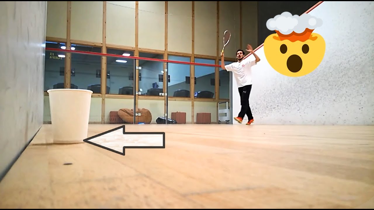 SQUASH. Backwall boast trick-shot challenge - YouTube