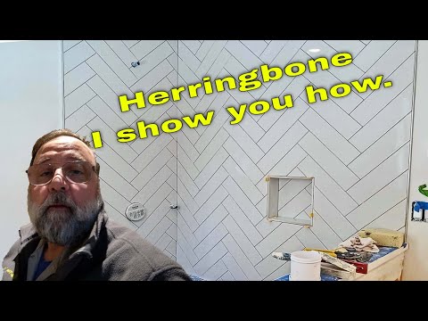 How to install Herringbone subway tile in a shower.