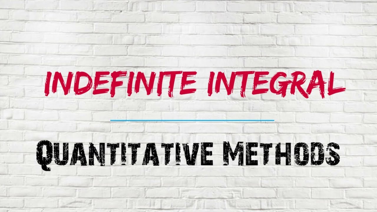 Indefinite Integral in Calculus - YouTube
