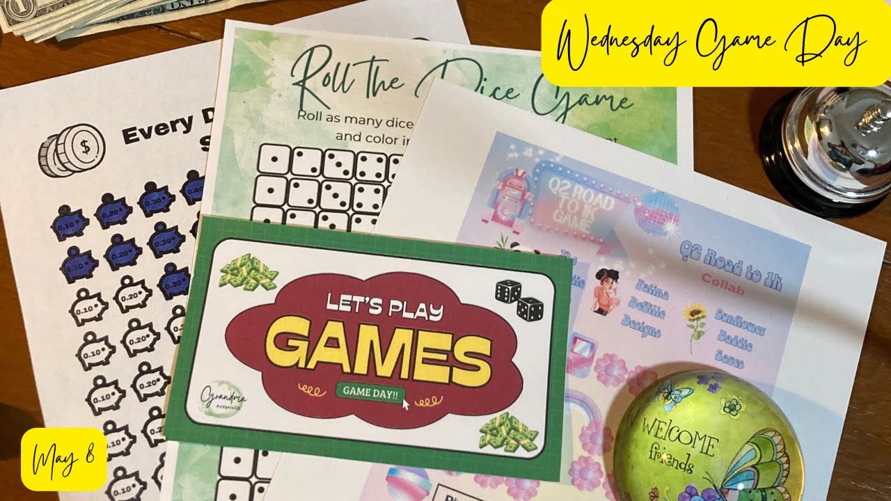 Wednesday Game Day, low income, cash envelope savings challenge - YouTube