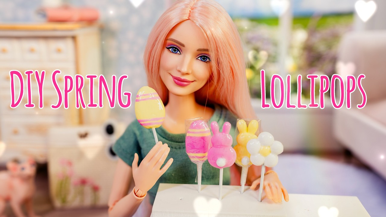 Making Cute Mini Lollipops Out Of Hot Glue : Doll Food | Barbie Crafts ...