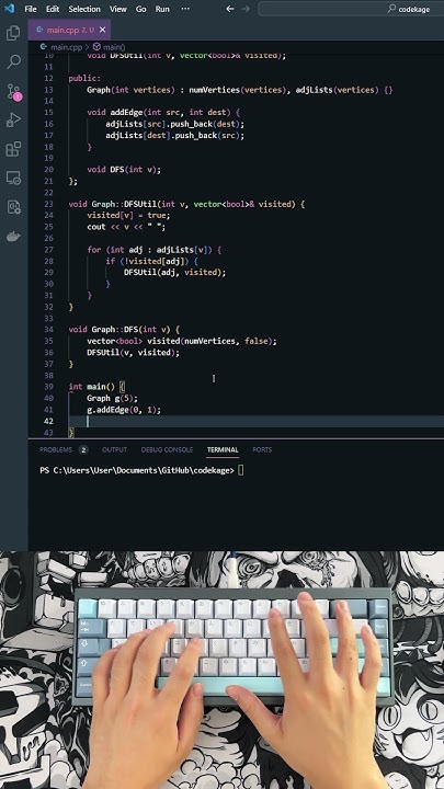 Asmr Programming Depth First Search Dfs In C 🗣️ Shorts Asmr Coding Programming Clack