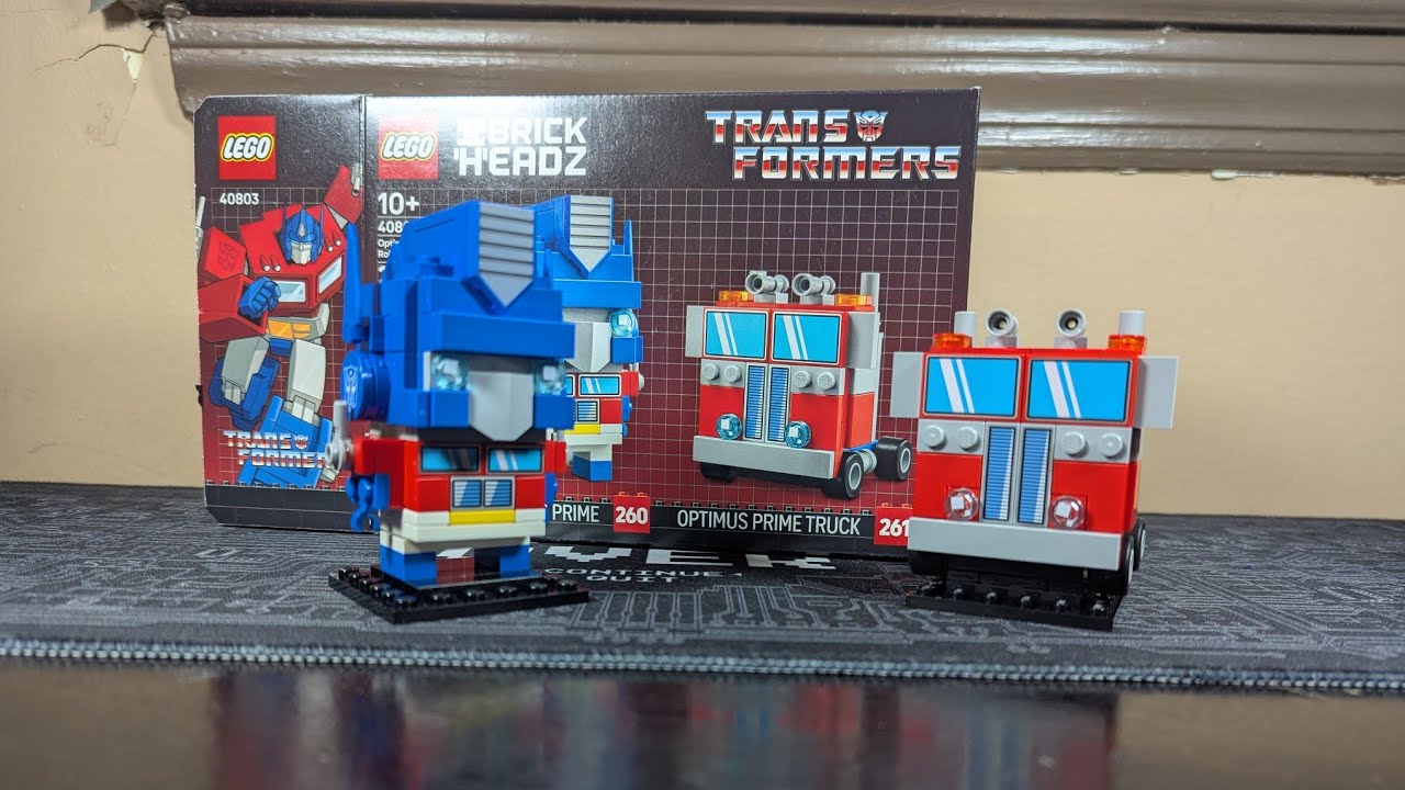 Transformer Lego brick heads Optimus prime - YouTube