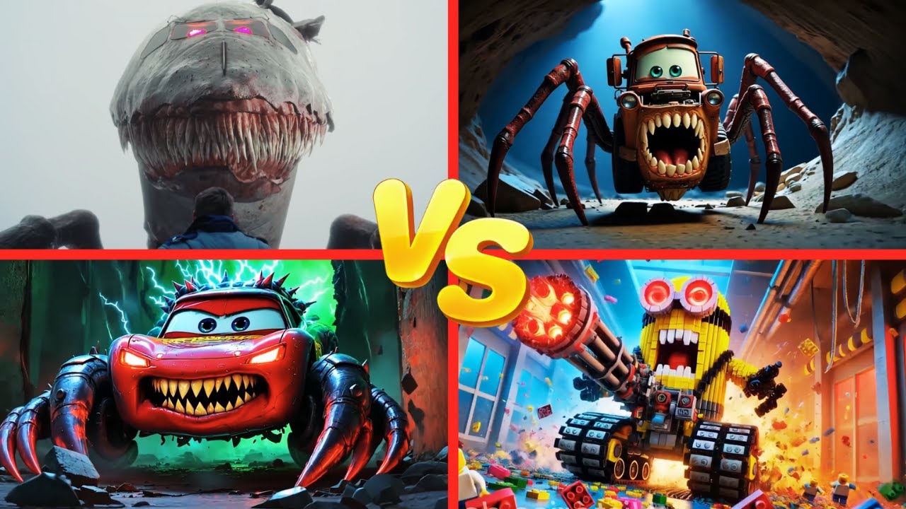 Infected Sky 🆚 Mater Spider 🆚 McQueen Spider 🆚 Minions LEGO 🎶 Tiles Hop ...
