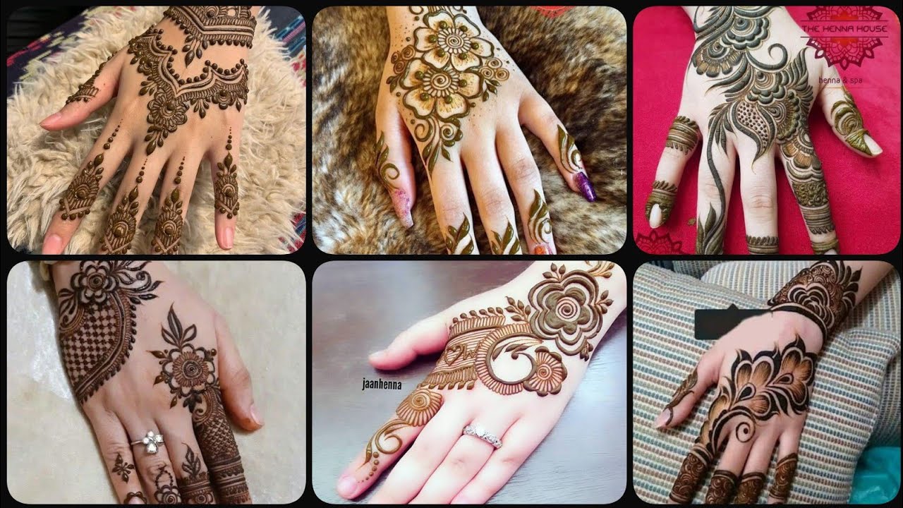 Top Classic & Unique Bridal Khafif Back Hand Mehndi Designs 2020 - YouTube