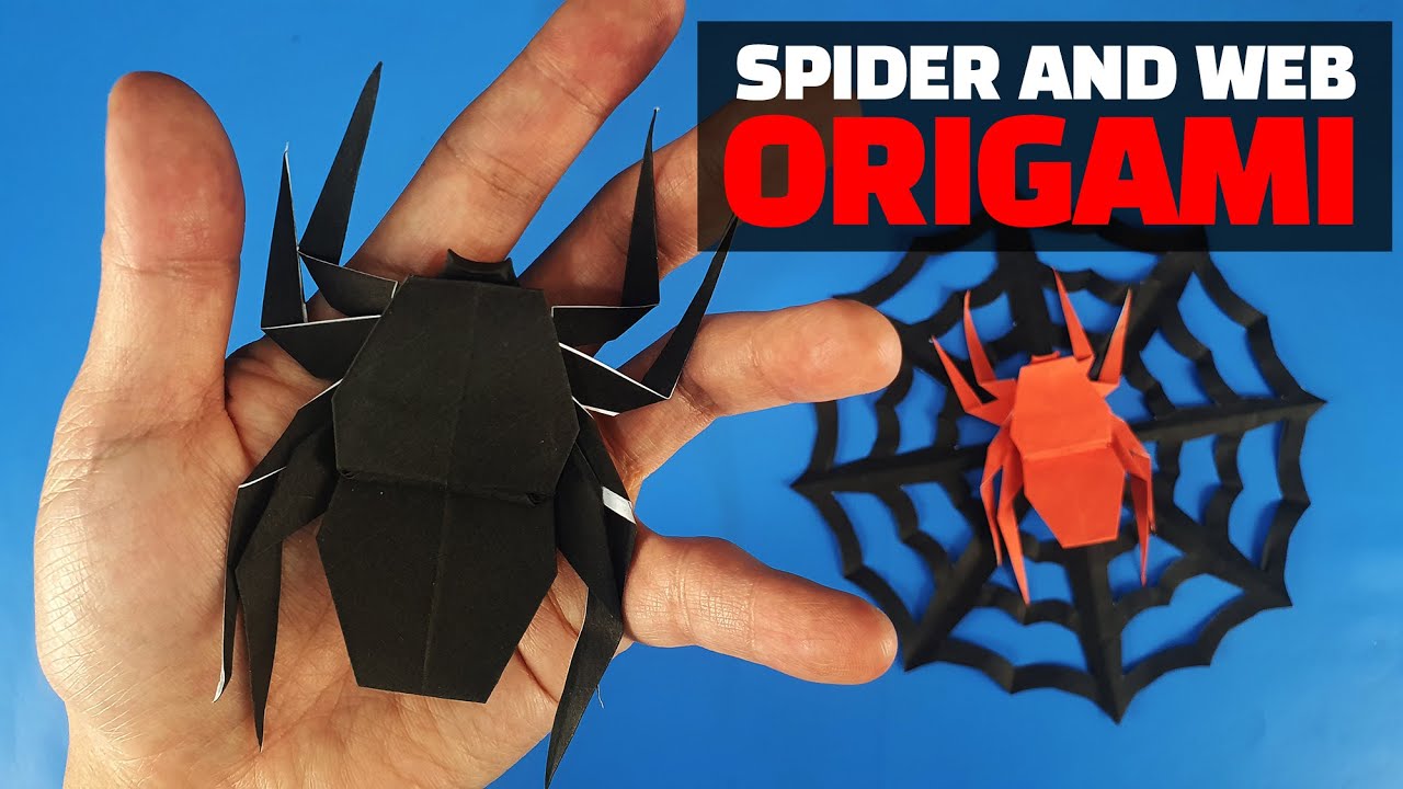 Origami Spider 🕷| Paper Spider | Spider web origami 🕸 | Spider DIY ...