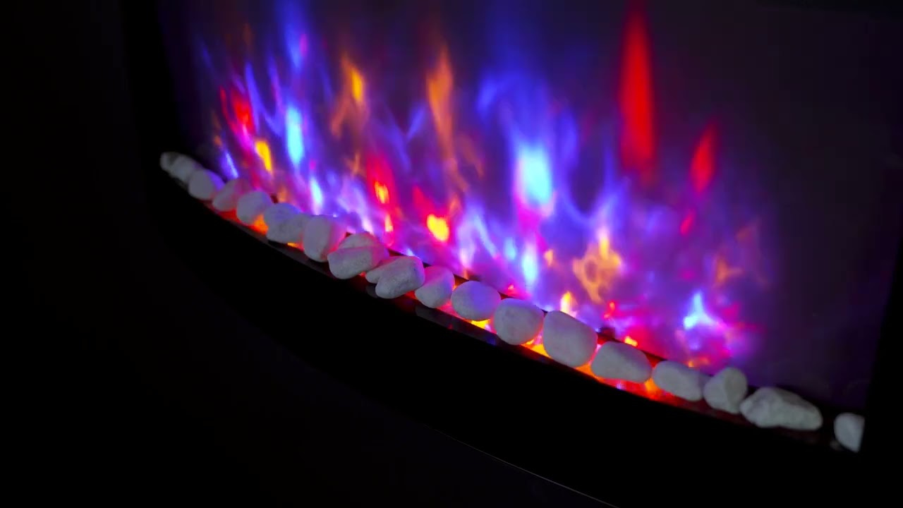 TruFlame Wall Mounted Arched Glass Electric Fire with Pebble Effect ...