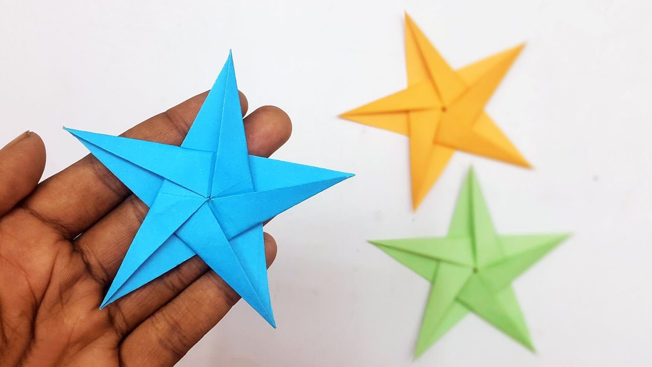 How To Make Christmas Star Using Colors Paper | Easy Paper Star Making ...