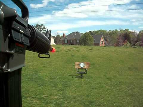 Shooting test of the JG M733 Commando AEG - YouTube